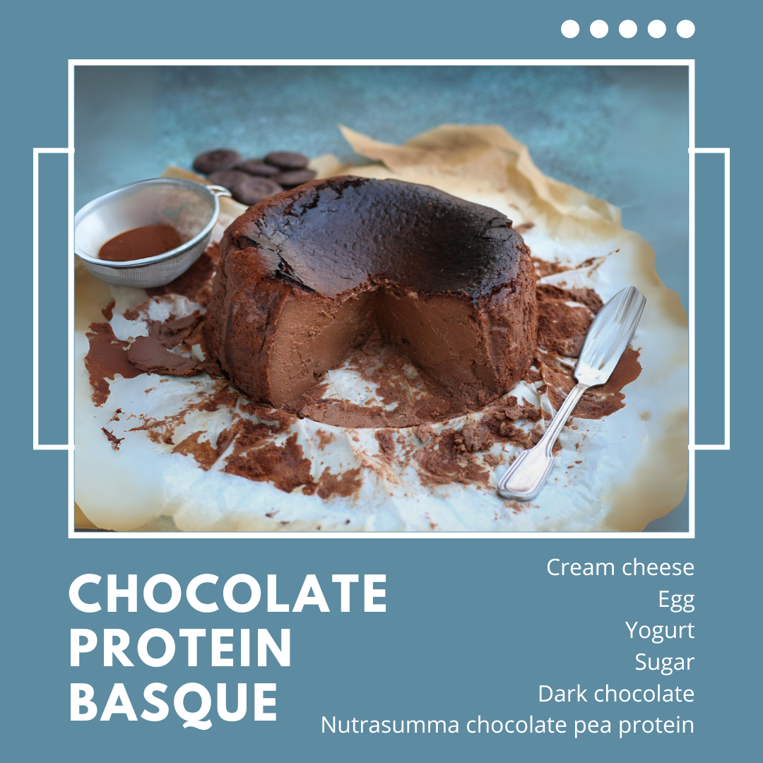 Creamy Chocolate Basque Cheesecake with Nutrasumma Pea Protein